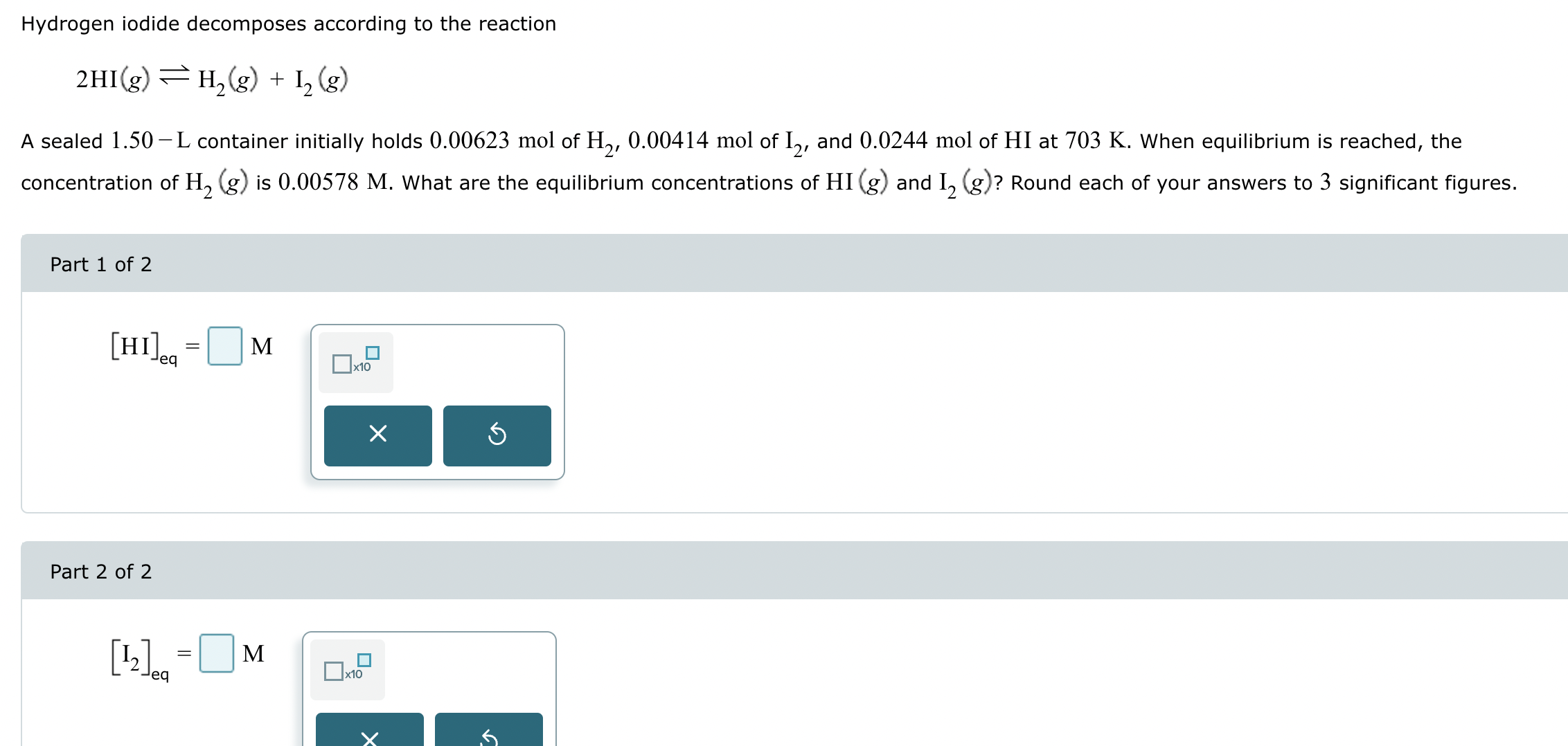 Solved Hydrogen iodide decomposes according to ﻿the | Chegg.com
