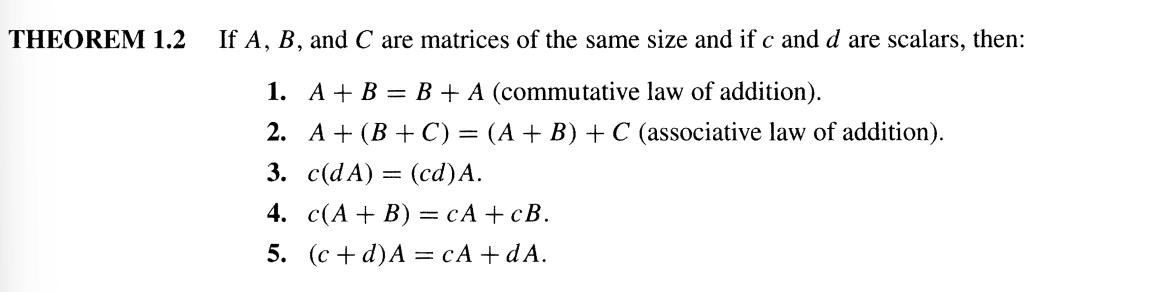 Solved If A,B, and C are matrices of the same size and if c | Chegg.com