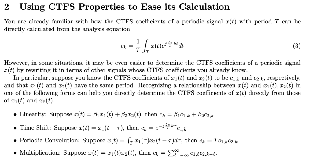 3. Use CTFS properties to determine which signal with | Chegg.com