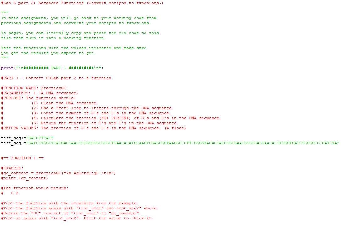 Solved #Lab 5 part 2: Advanced Functions (Convert scripts to | Chegg.com