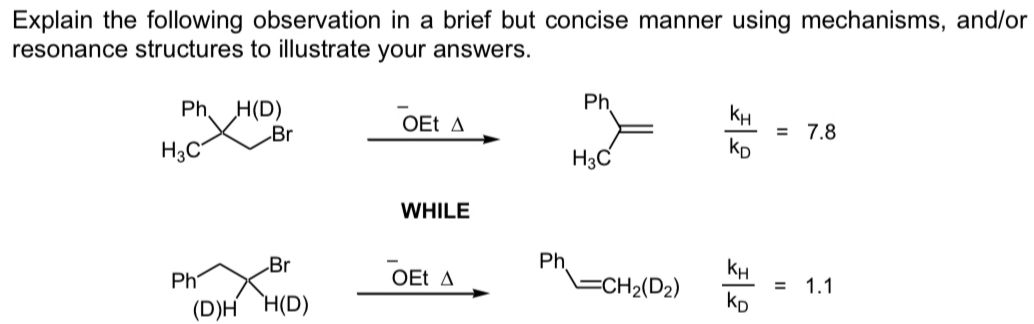 Solved Explain the following observation in a brief but | Chegg.com