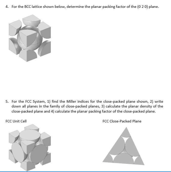 Solved 4. For the BCC lattice shown below, determine the | Chegg.com