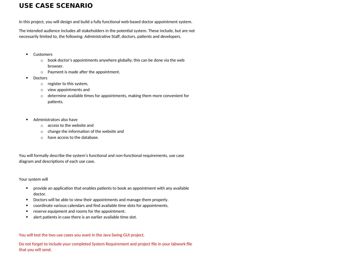 Solved USE CASE SCENARIO In this project, you will design | Chegg.com
