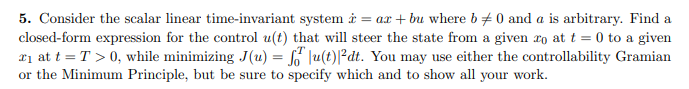 Solved Consider The Scalar Linear Time Invariant System 6708