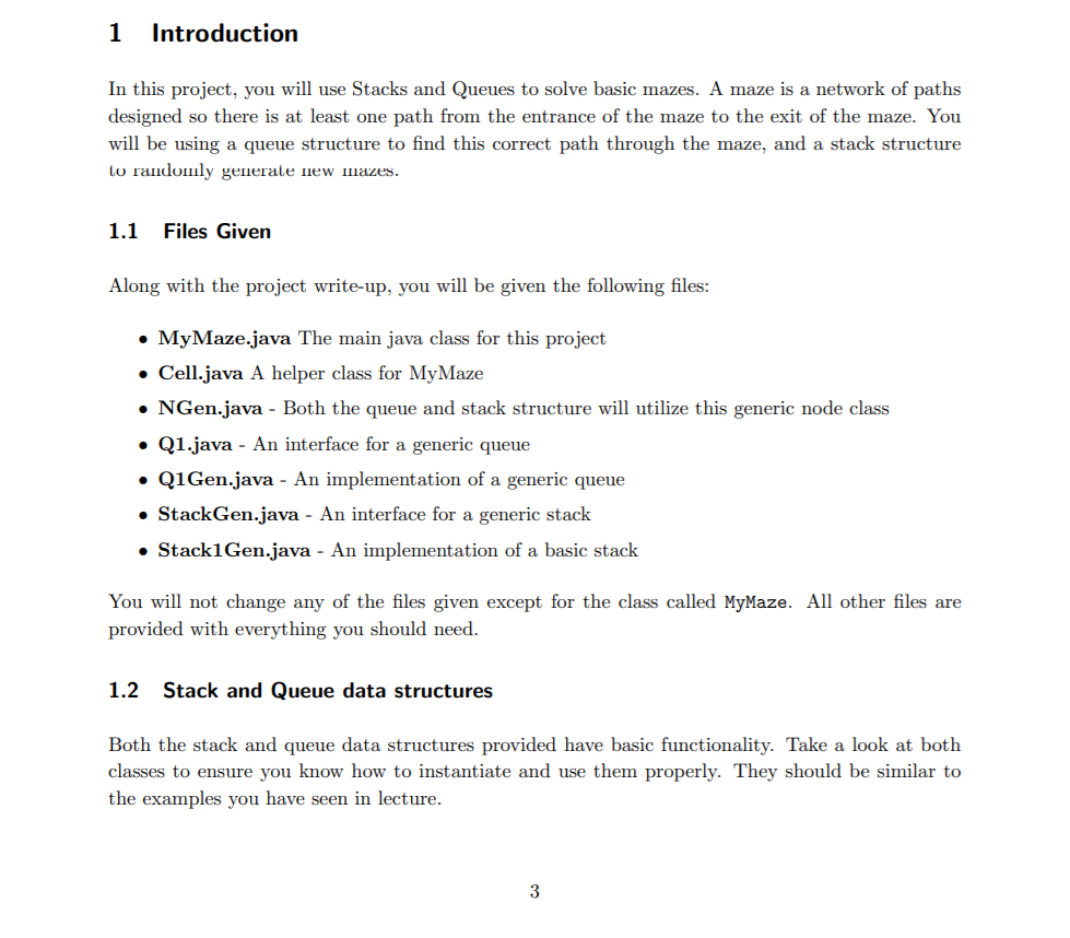 Solved 1 Introduction In this project, you will use Stacks | Chegg.com