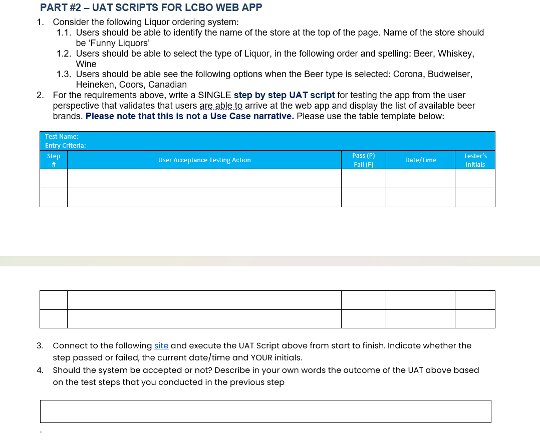 Solved SYST28951-System Development Methodologies Testing | Chegg.com