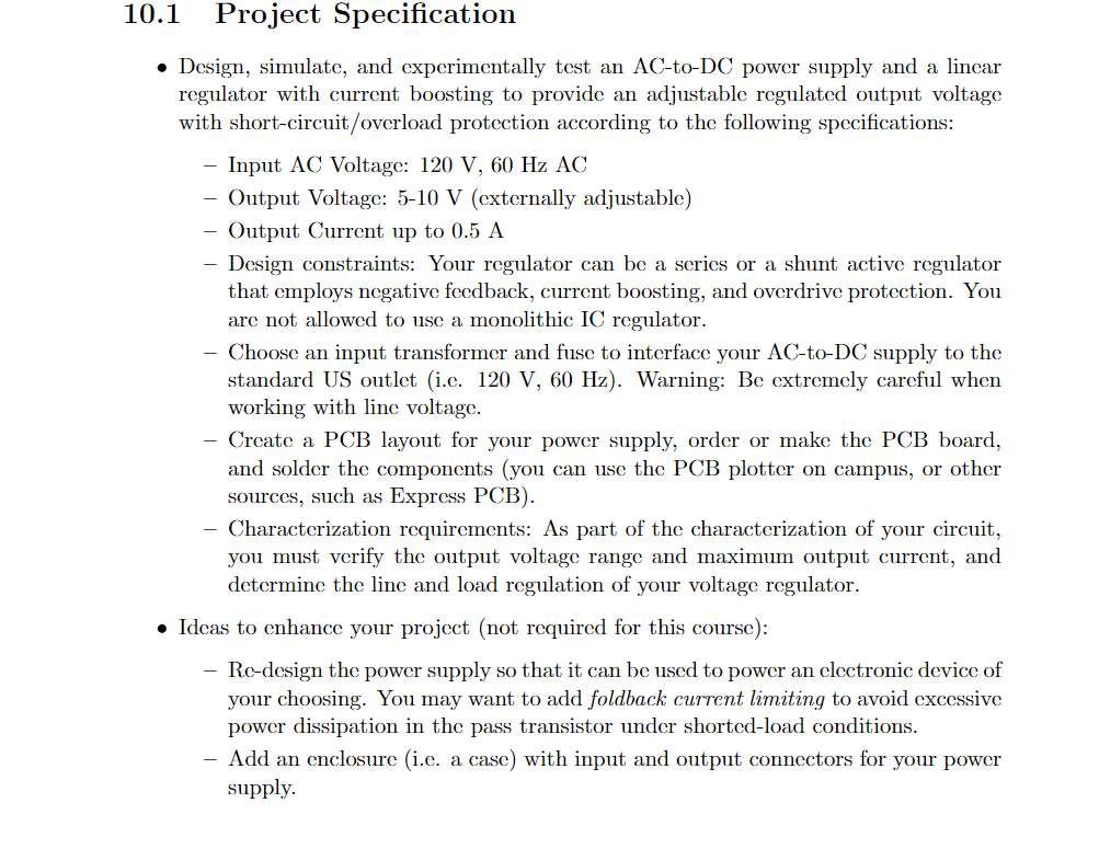 Solved 1 Project Specification - Design, simulate, and | Chegg.com Solved 1 Project Specification - Design, simulate, and | Chegg.com