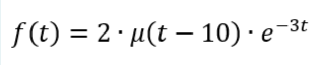 Solved f(t) = 2 ·ult – 10).e-3t = е | Chegg.com