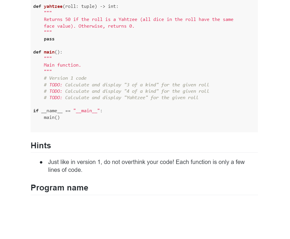 Solved Yahtzee Is Fun But Ld Rather Code In Python Its 