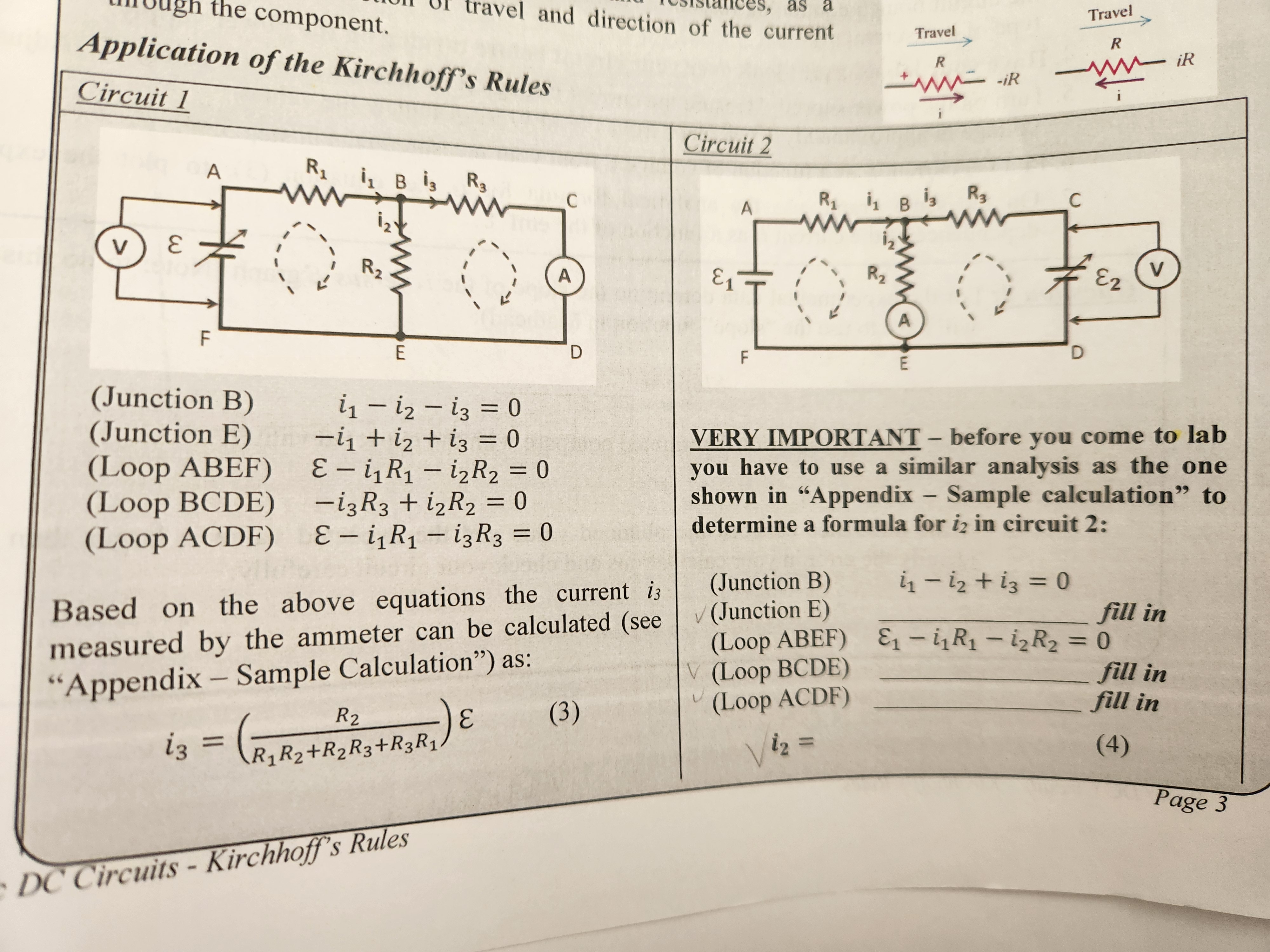 Solved Application of the Kirchhoff's Rules Circuit 1 | Chegg.com