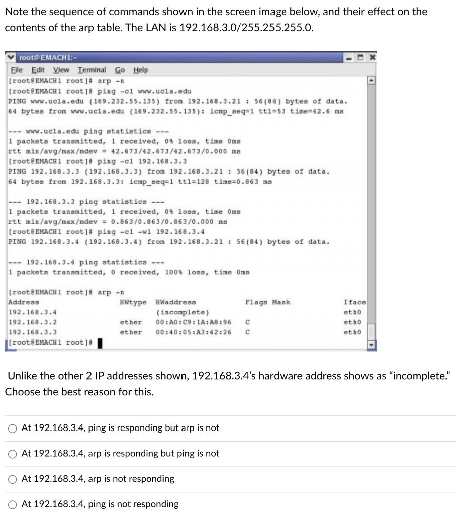 Solved Note the sequence of commands shown in the screen | Chegg.com