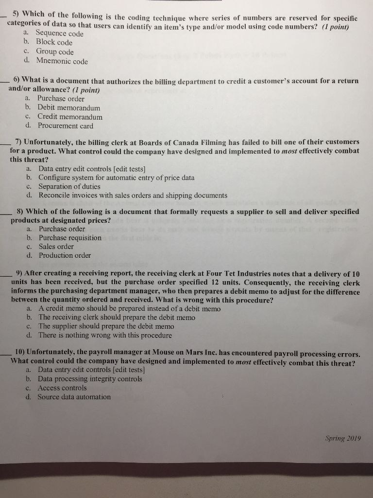 Solved - 5) Which of the following is the coding technique | Chegg.com
