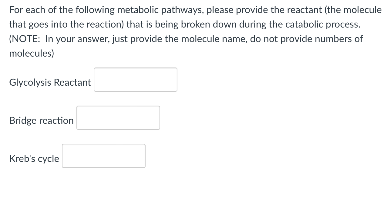 Solved For each of the following metabolic pathways, please | Chegg.com