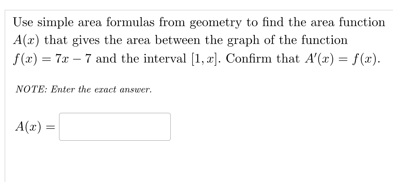 Solved Use simple area formulas from geometry to find the | Chegg.com