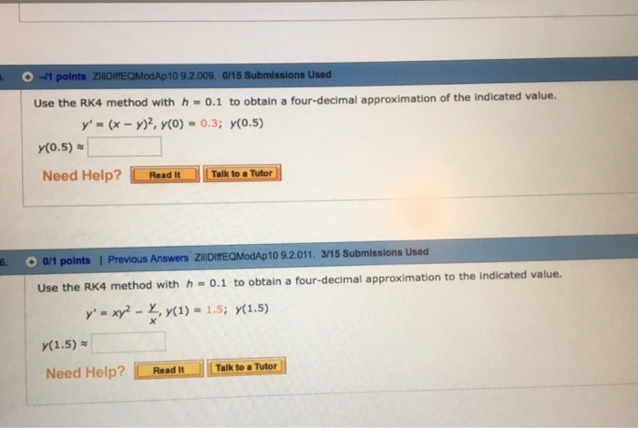 Solved Use the RK4 method with h = 0.1 to obtain a | Chegg.com