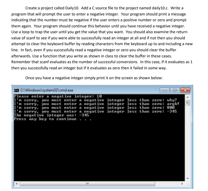Solved Create a project called Daily10. Add a C source file | Chegg.com