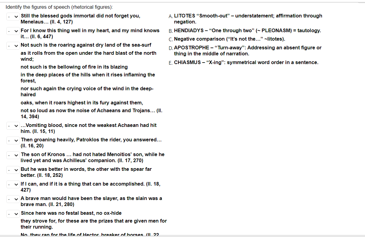 dentify the figures of speech (rhetorical figures): | Chegg.com