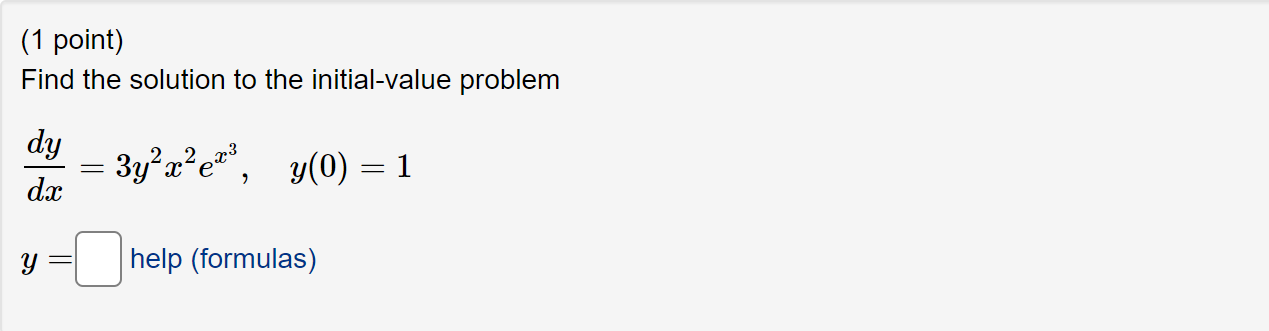 Solved (1 point) Find the solution to the initial-value | Chegg.com