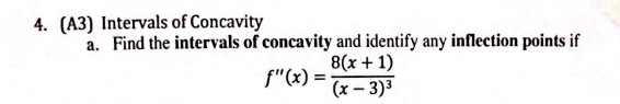 Solved 4. (A3) Intervals of Concavity a. Find the intervals | Chegg.com