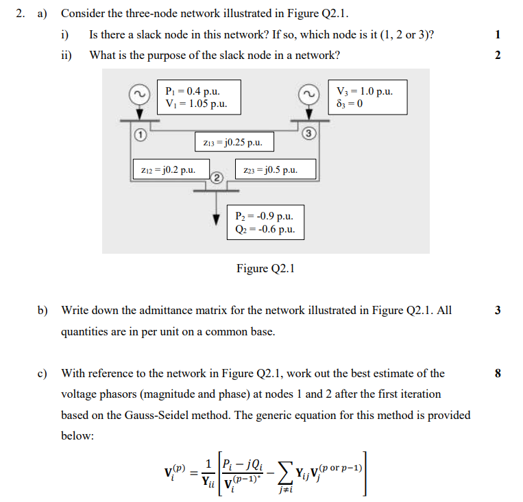 Solved a) Consider the three-node network illustrated in | Chegg.com