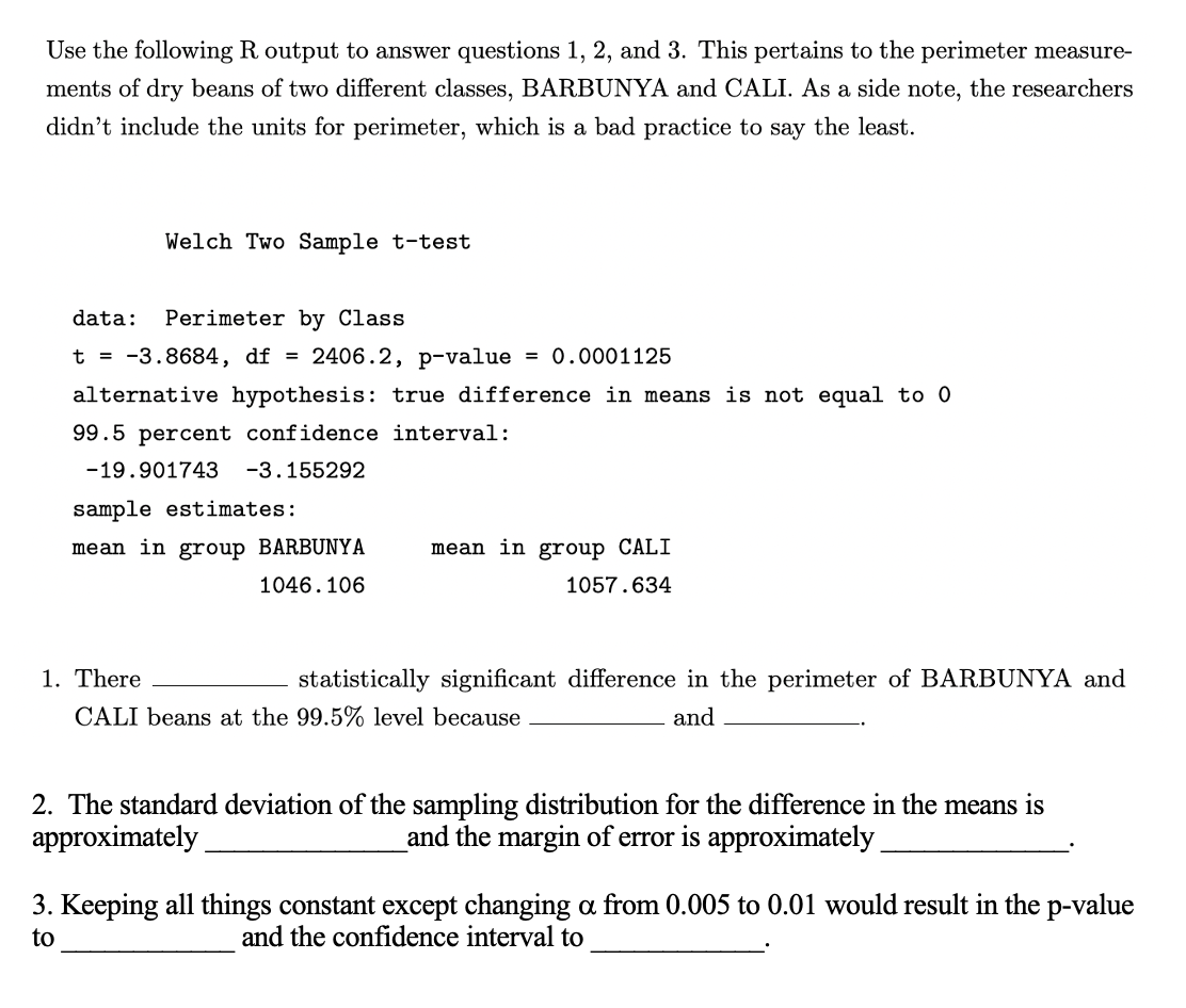 Solved Use the following R output to answer questions 1, 2, | Chegg.com