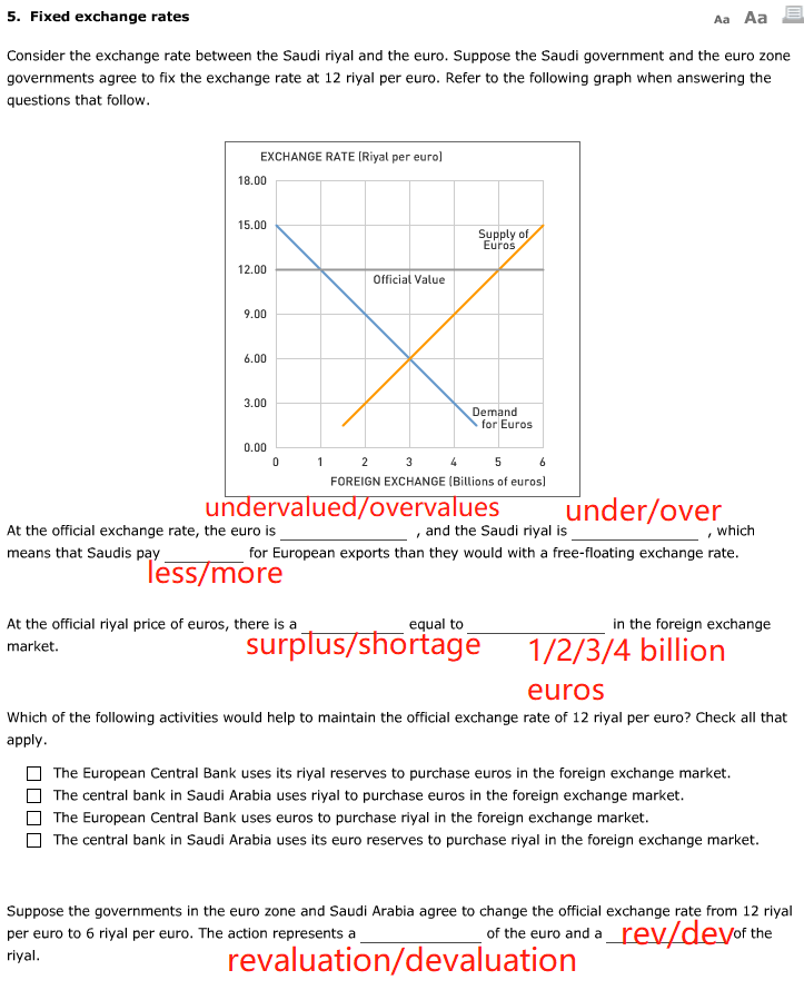 Solved 5. Fixed exchange rates Aa Aa Consider the exchange | Chegg.com Solved 5. Fixed exchange rates Aa Aa Consider the exchange | Chegg.com