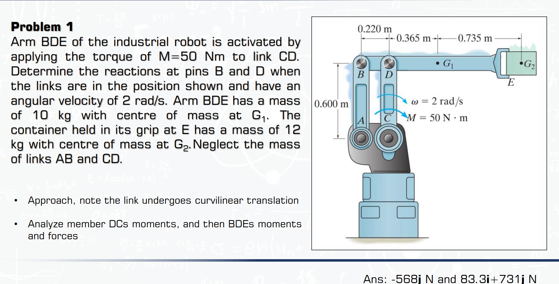 Problem 1Arm BDE of the industrial robot is activated | Chegg.com