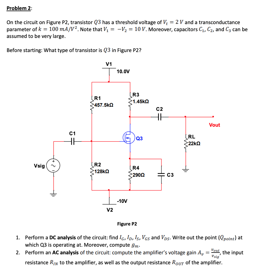 Solved Problem 2: On the circuit on Figure P2, transistor 03 | Chegg.com