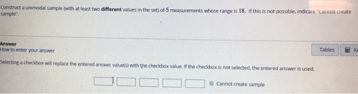 Solved Construct a unimodal sample (with at least two | Chegg.com