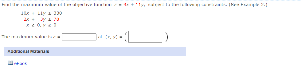 Solved Find the maximum value of the objective function z = | Chegg.com