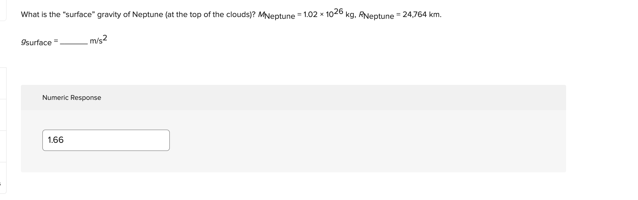 Solved What is the "surface" gravity of Neptune (at the top | Chegg.com
