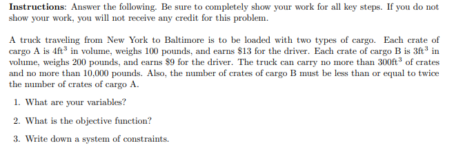 Solved Instructions: Answer the following. Be sure to | Chegg.com