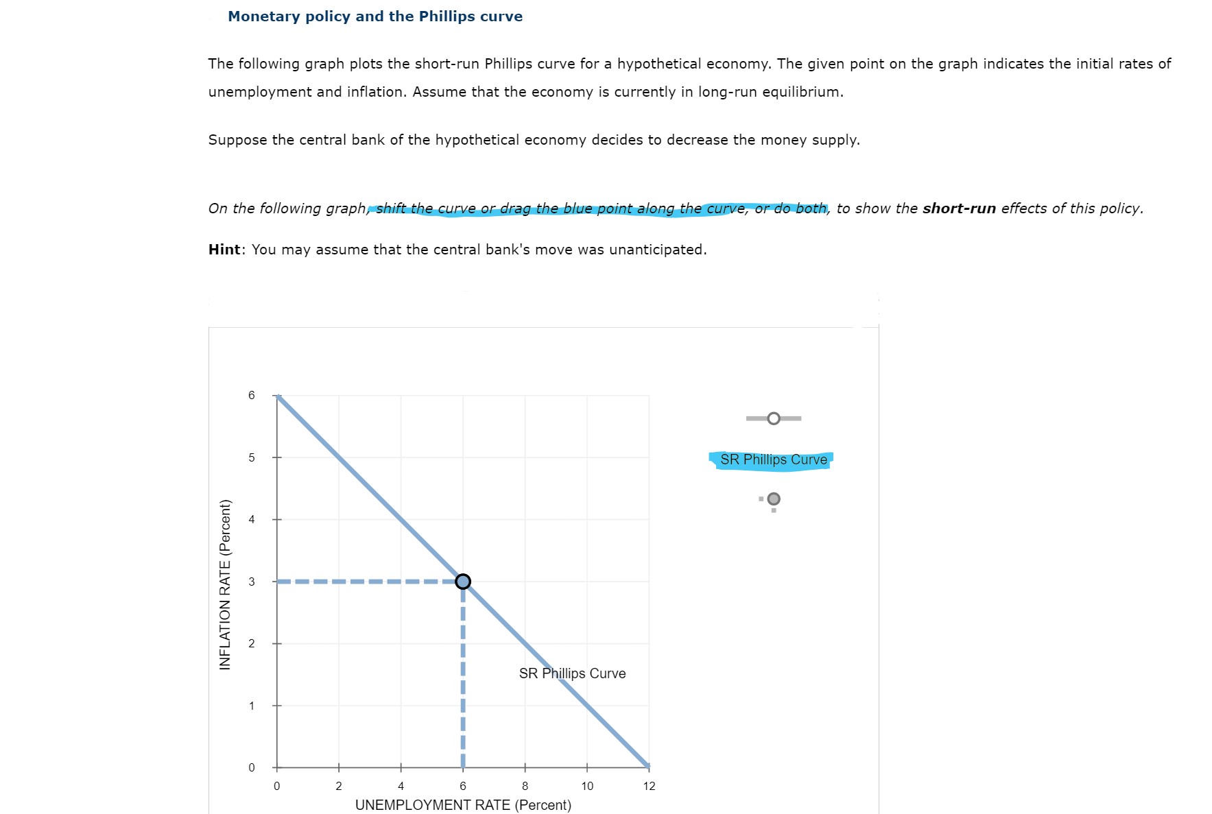 Solved Monetary policy and the Phillips curve The following | Chegg.com