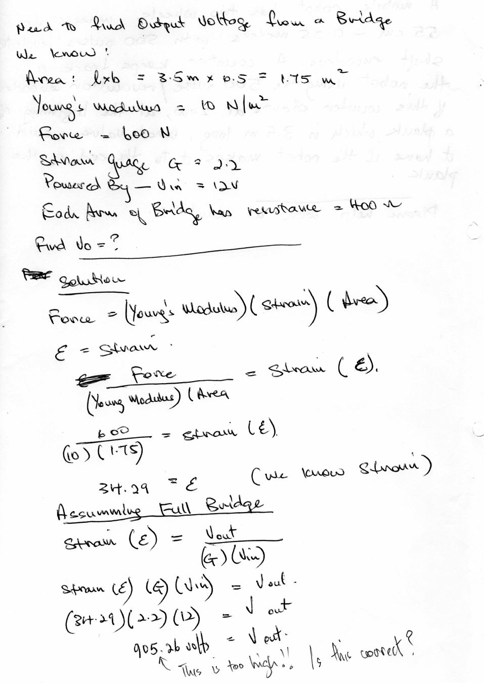 Solved 1.75 m Need to find output voltage from a Bridge We | Chegg.com