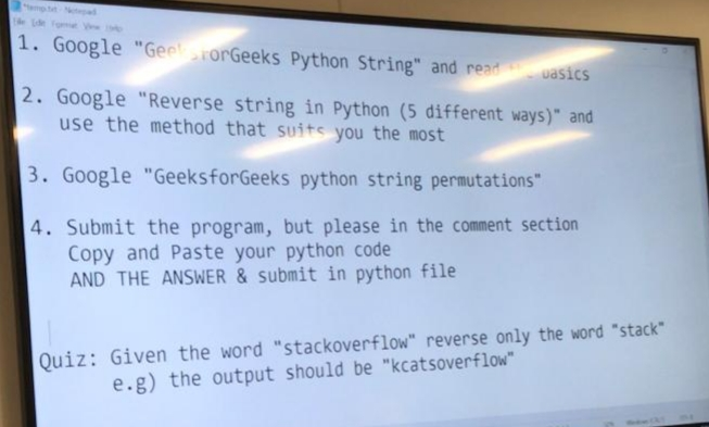 Solved 1. Google "Geel rorGeeks Python String" and read | Chegg.com