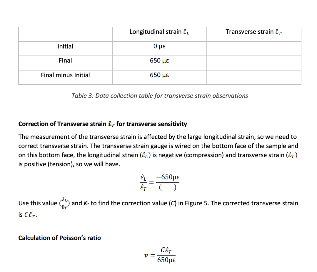 Solved Activity E102: Determination of Poisson's Ratio While | Chegg.com