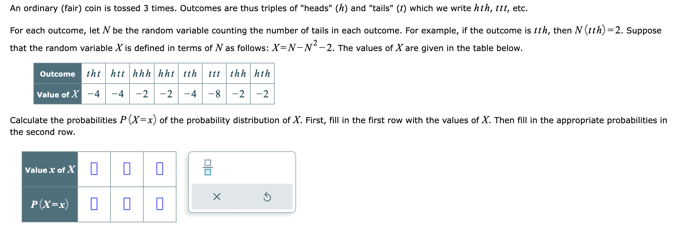 Solved An ordinary (fair) coin is tossed 3 times. Outcomes | Chegg.com
