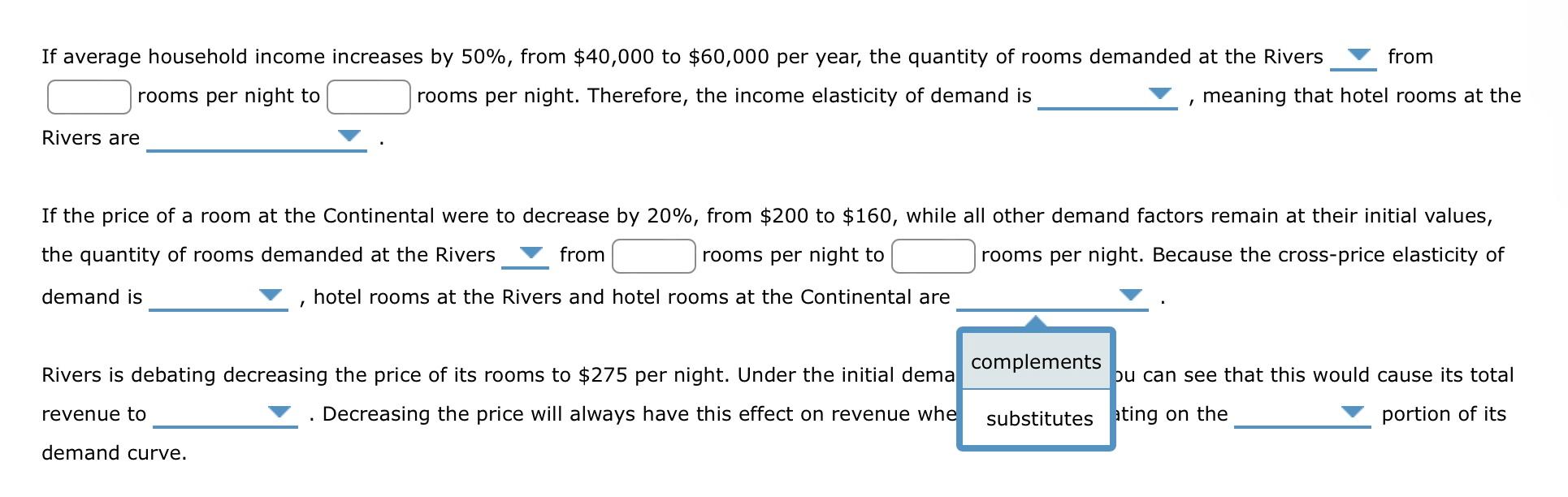 Solved 20. Application: Elasticity and hotel rooms The | Chegg.com