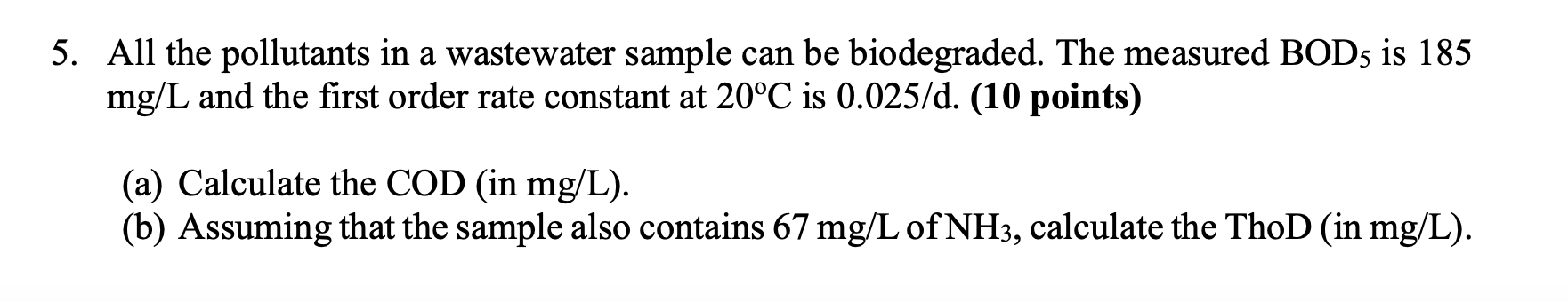 Solved All the pollutants in a wastewater sample | Chegg.com