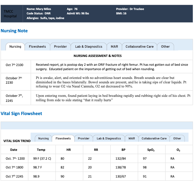 Solved Nursing Note NURSING ASSESSMENT \& NOTES Vital Sign | Chegg.com