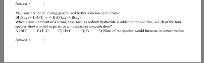 Solved Answer: 29) Consider the following generalized buffer | Chegg.com