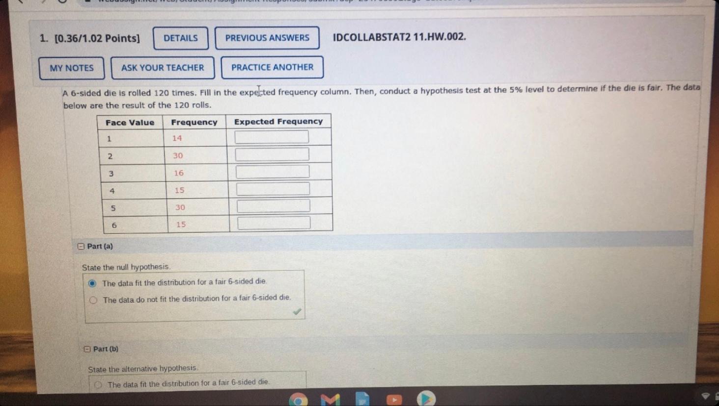 Solved Hi! May I ask what is the expected frequency, degrees | Chegg.com