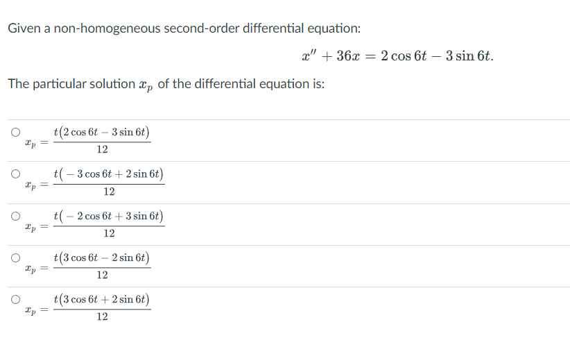 Solved Given a non-homogeneous second-order differential | Chegg.com