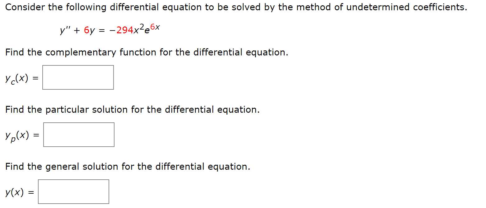 Solved Consider the following differential equation to be | Chegg.com