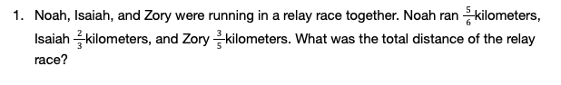 Solved 1. Noah, Isaiah, and Zory were running in a relay | Chegg.com