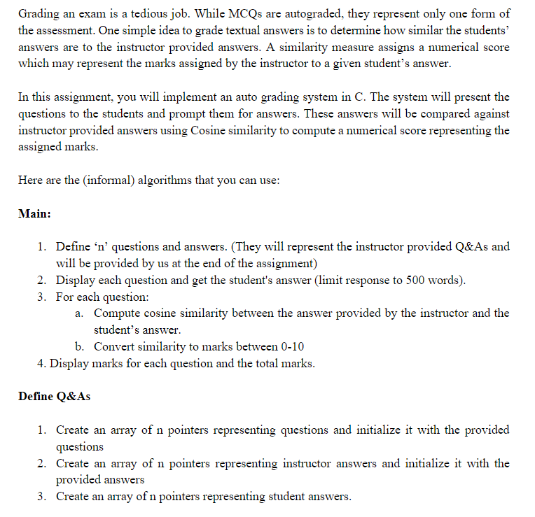 Solved Grading an exam is a tedious job. While MCQs are | Chegg.com