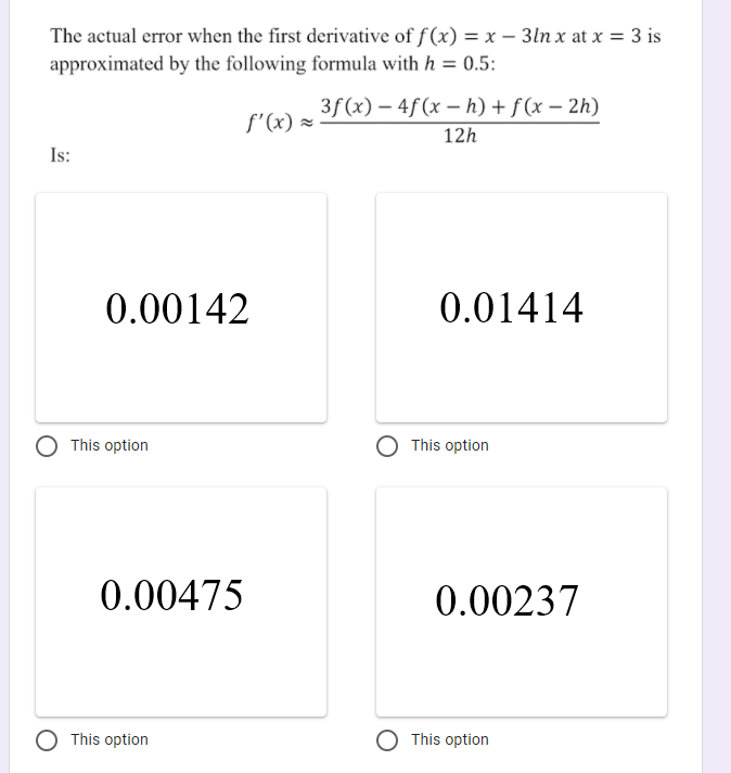 A formula of order 4 for approximating the first | Chegg.com