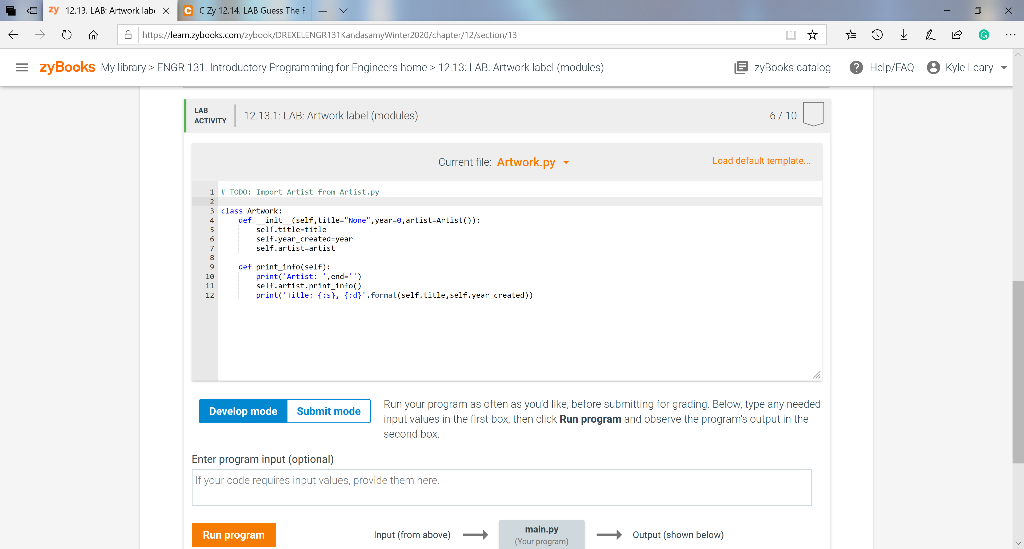 C zy 12.13. LAB Artwork labı x C Czy 12.14. LAB Guess | Chegg.com