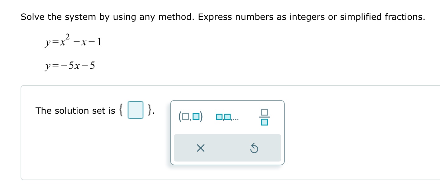 Solved Solve the system by using any method. Express numbers | Chegg.com