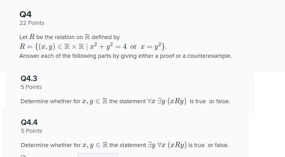 Solved Q4 22 Points Let R be the relation on R defined by R= | Chegg.com
